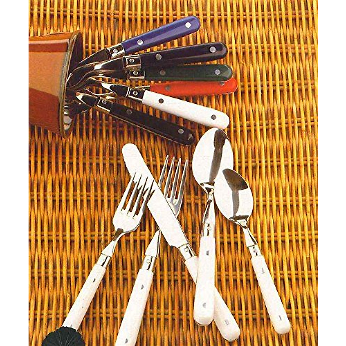 Ginkgo International Le Prix 4-Piece Stainless Steel Hostess Serving Set, Bright Blue