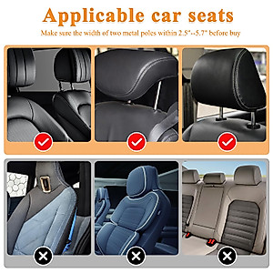 JZCreater Car Headrest Pillow, Head Neck Support Pillow, Car Seat Headrest for Kids, 180° Adjustable U Shaped Car Sleeping Pillow Cushion for Kids Adult (Black)