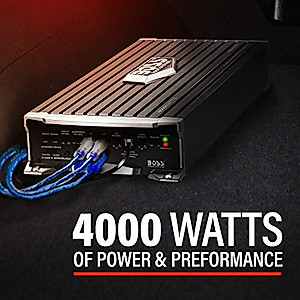 BOSS Audio Systems AR4000D Class D Car Amplifier - 4000 Watts, 1 Ohm Stable, Digital, Monoblock, Mosfet Power Supply, Great for Car Subwoofers