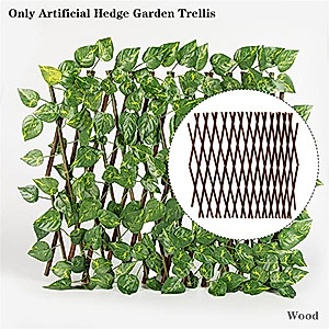 2PCS Natural Willow Trellis, Expandable Plant Support, Plant Climbing Lattice, Outdoor Decorative Wood Trellis Fence Wall Panel, Garden Trellis for Vine Ivy Rose Cucumbers Clematis