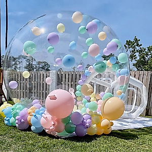 Inflatable Bubble House, 8.2ft/10ft/13.2ft/16.5ft Kids Balloon Clear Inflatable Bubble Tent Dome with Blower, Luxury 16.5ft Diameter Bubble House & 6.5ft Tunnel for Outdoor Backyard Festival Party