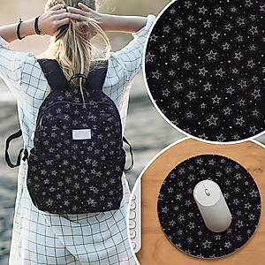 AHANDMAKER White Stars Upholstery Fabric by The Yard, Night Sky Fabric, Star Night Sky Concept Astronomy Decorative Fabric for Clothing Accessories, DIY Art Craft, 1.12 Yard, Black