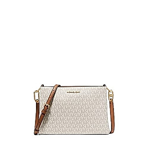 Michael Kors Trisha Medium Logo Crossbody Bag (Vanilla Acorn)