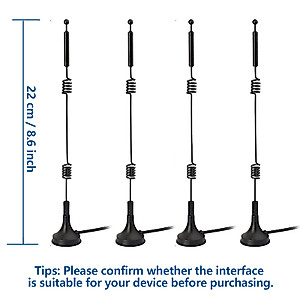 Bingfu Dual Band WiFi 2.4GHz 5GHz 5.8GHz 9dBi Magnetic Base MIMO RP-SMA Male Antenna 4-Pack for WiFi Router Wireless Network Card USB Adapter Security IP Camera