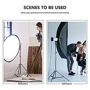 NEEWER 79"/2m Stainless Steel Light Stand, Spring Cushioned Heavy Duty Photography Tripod Stand with 1/4” to 3/8” Universal Screw Adapter for Strobe, LED Video Light, Ring Light, Monolight, Softbox