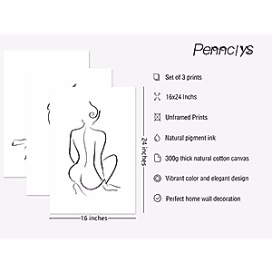 Minimalist Line Wall Art Woman Body Outline Wall Art Prints Women Figure Drawing Painting Body Line Art Wall Decor Female Wall Art Abstract Woman Silhouette Canvas Art Aesthetic 16x24x3 Inch Unframed