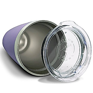 LaserGram 20oz Vacuum Insulated Tumbler Mug, Angel Wings, Personalized Engraving Included (Dark Purple)