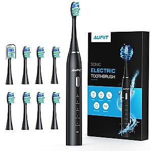 Sonic Electric Toothbrush for Adults - Power Electric Toothbrushes with 8 Premium Brush Heads, Rechargeable Power Electric Toothbrush with 5 Modes & Smart Timer，3 Hours Fast Charge for 60 Days Use