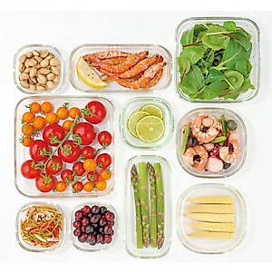 iwaki NEW Pack & Microwave Oven [Square] 200ml × 4-piece set, Aqua Blue (KBT3200BLN)