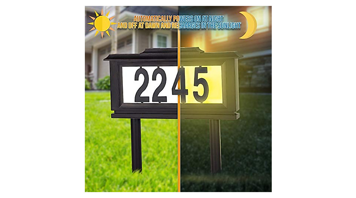 Solar Lighted House Numbers - Easy to See at Night