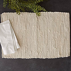 DII Handmade Chindi Tabletop, Reversible and Machine Washable, Placemat Set, 13x19, Natural