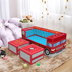 fond + found Kids Couch Sofa, Modular Toddler Couch, Convertible Kids Couch, Fire Truck-Themed Modular Sofa for Boys and Girls, Sofa Bed for Bedroom