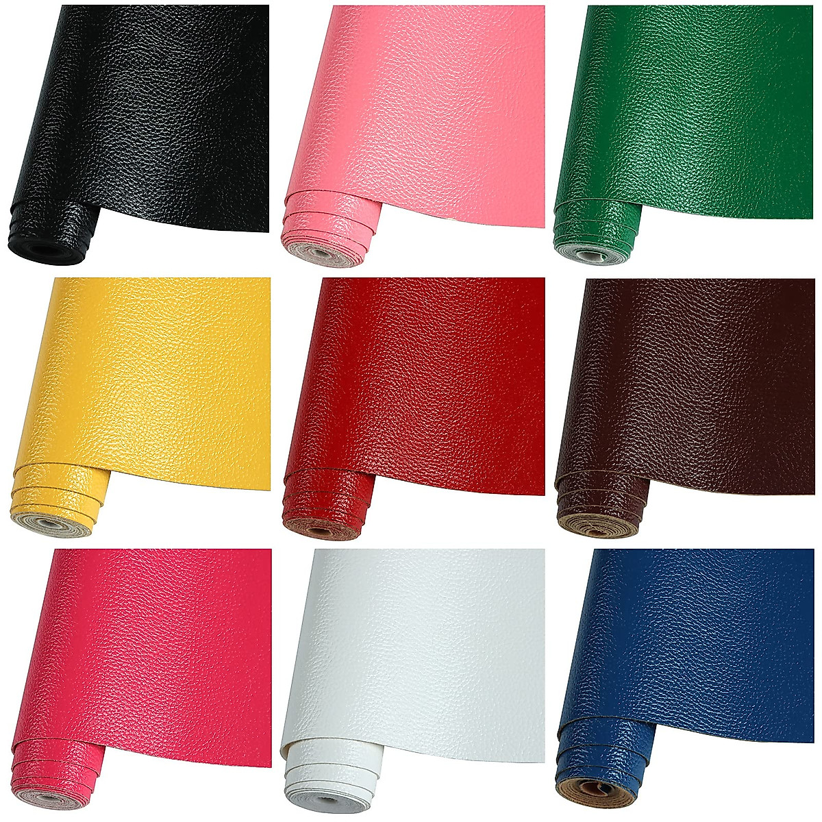 Solid Color Red Faux Leather 10 "X53" (25cmX135cm), Faux Leather Sheets Roll Very Suitable for Making Crafts, Leather Earrings, Bows,Sewing (Red)