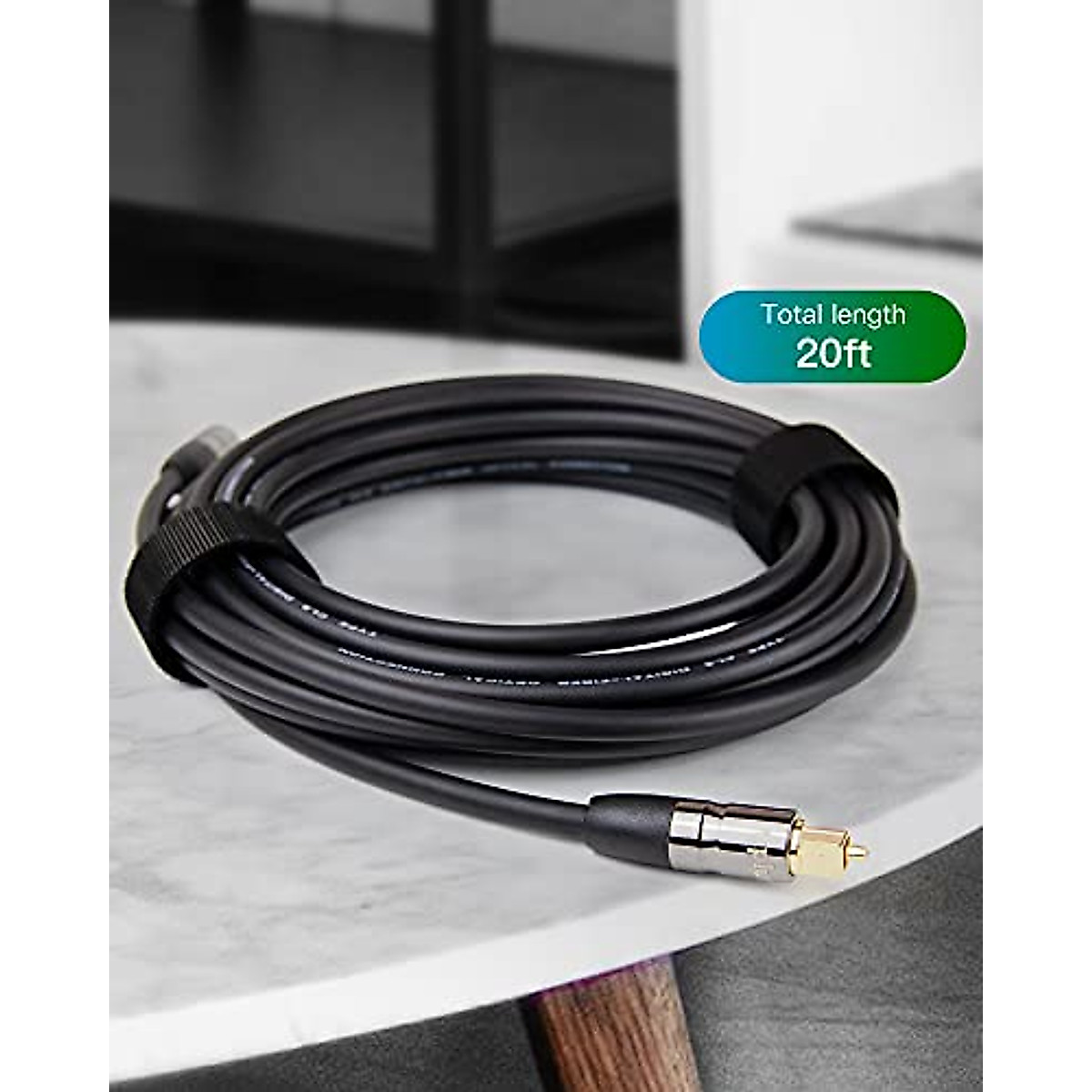 Alpluto Optical Audio Cable (20ft) Digital Fiber Optic Toslink Cables Male to Male 24K Gold Plated Cord Optical Cables for Home Theater, Sound Bar, Playstation, Xbox - Pro Series, TV and More