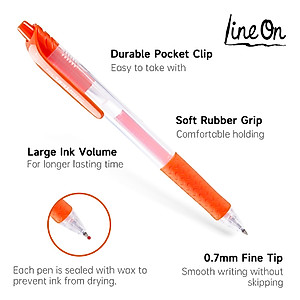 Colored Gel Pens, Lineon 20 Colors Retractable Gel Ink Pens with Grip, Medium Point(0.7mm) Smooth Writing Pens Perfect for Adults and Kids Journal Notebook Planner, Writing in Office and School