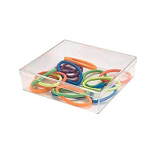 Pioneer Plastics 062C Clear Square Plastic Container, 5.25" W x 5" D x 1.375" H