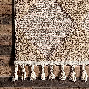 nuLOOM Marissa Trellis 5x8 Area Rug for Living Room Bedroom Dining Room Kitchen, Beige/Ivory