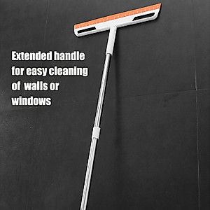 Kytasryl Multifunction Magic Broom, Silicone Squeegee Broom for Bathroom Kitchen Floor, Pet Hair Remover, Smart Broom for Indoor Cleaning, Window Cleaning (Orange)