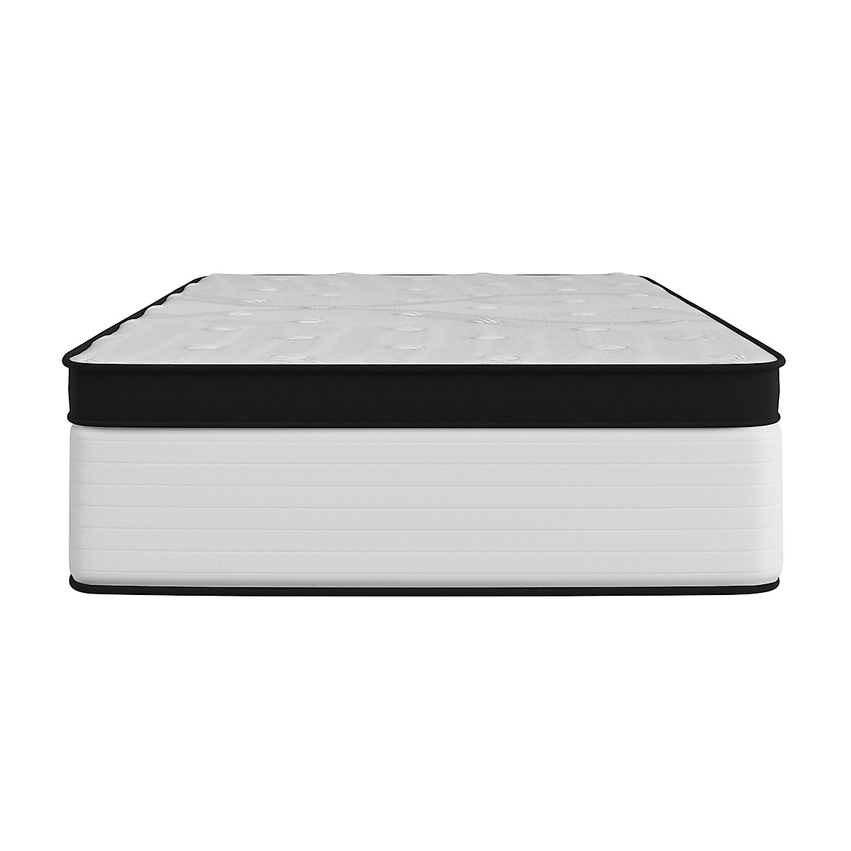 Merrick Lane Lofton Extra Firm Hybrid Mattress - White - CertiPUR-US Certified Foam - 12 Inch - Twin - Bed in A Box
