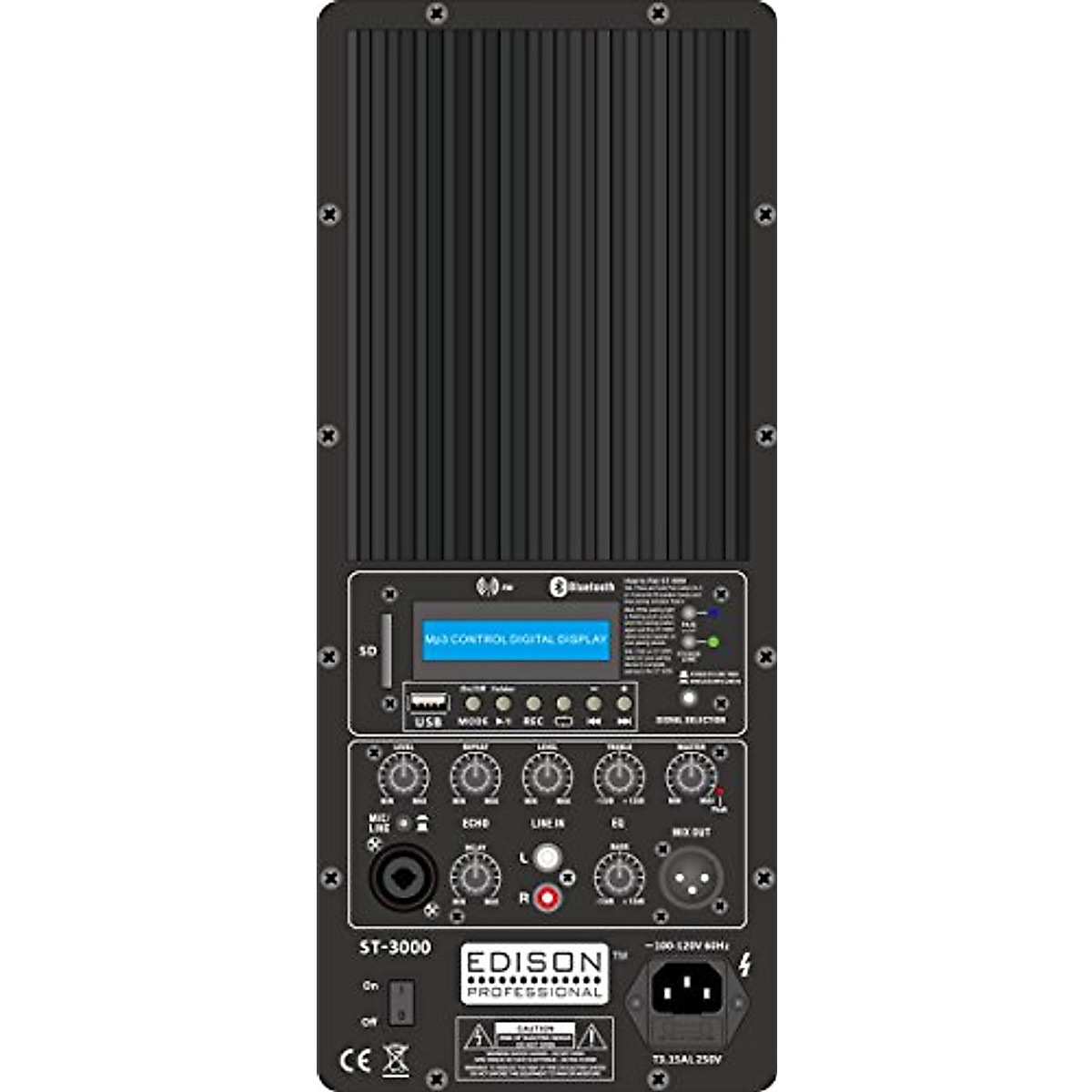 Edison Professional St-3000 Multi-Function Loud Speaker and PA System, Black ST3000
