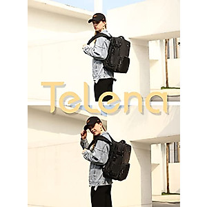 Telena Travel Backpack for Women Large Carry On Backpack Airline Approved Personal Item Backpack with USB Charging Port Waterproof Casual Bag, Black