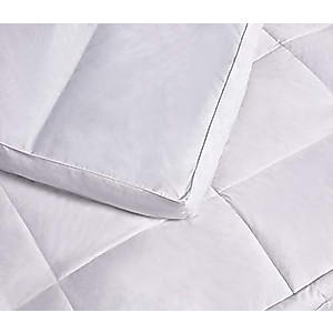 Blue Ridge Home Fashions Luxury (Level IV) 5" Thick Down Pillowtop Featherbed/Mattress Topper, Queen, White