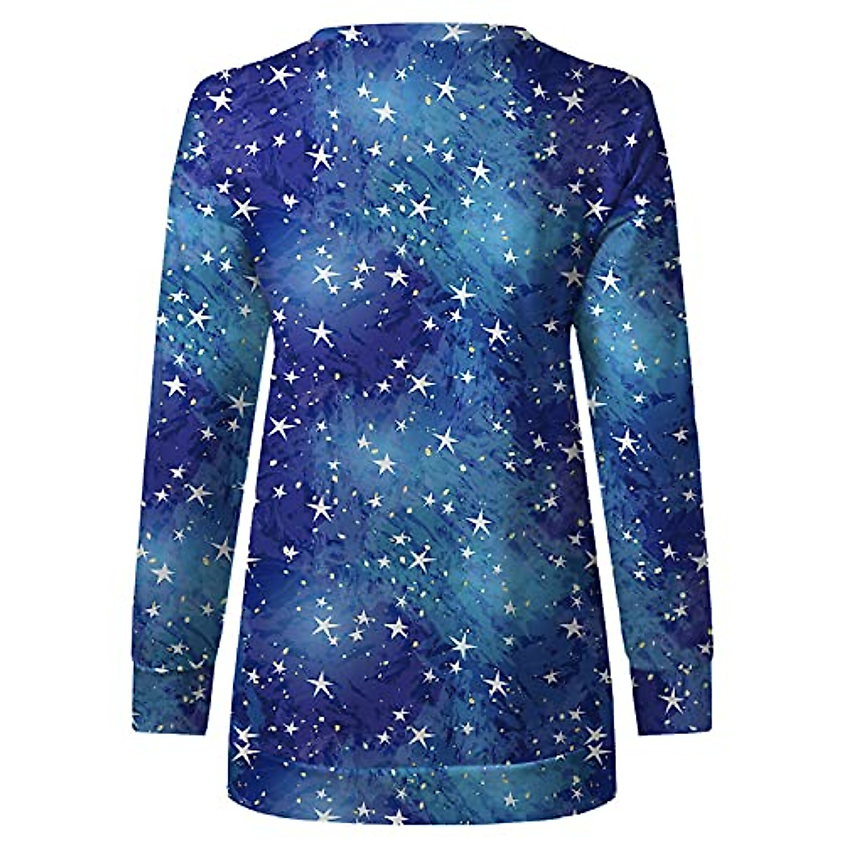 Plus Size Tops for Women Long Sleeve Blue Women's Long Sleeve V Neck Blouse Smocked Ruffle Slim Fit Casual Lantern Peplum Top Shirt