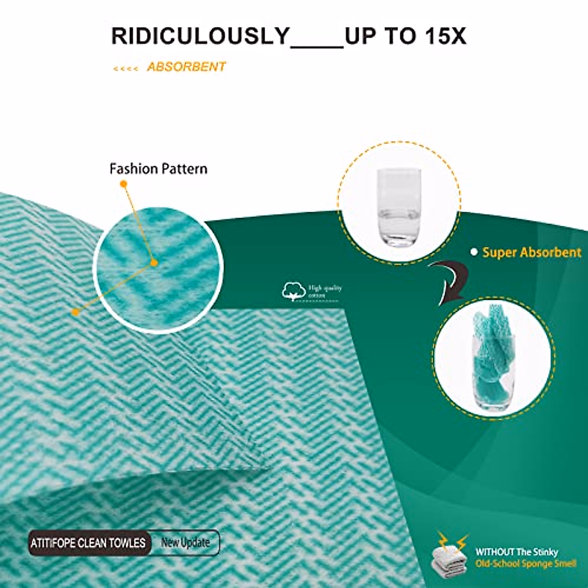 Atitifope Reusable Cleaning Cloths Nonstick Wiping Rags Disposable Cleaning Towels Dish Cloths 40count