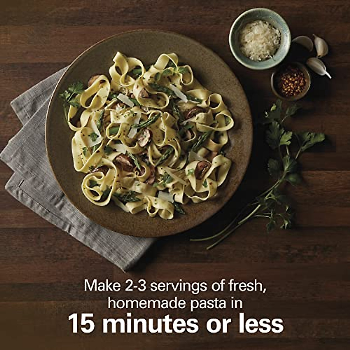 Hamilton Beach Electric Pasta Maker & Noodle Machine with 7 Molds for Spaghetti & Fettucine and More, Makes 2-3 Servings in 15 Minutes, White (86650)