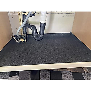 Drekan Under Sink Mat,Absorbent/Waterproof， Kitchen Cabinet Mat, Sink Drip Protector Tray ，Capture spilled liquid and mixture — Protects Cabinets，Non-slip absorbent material，Washable (36'' x 24'')