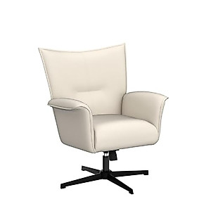 LSSPAID Swivel Accent Chairs Set of 1, Fabric Upholstered Armchairs 360 Degree Rotation Sofa Chair, Ergonomic Design Living Room Chair, Modern Leisure Single Sofa with No Wheels, Beige