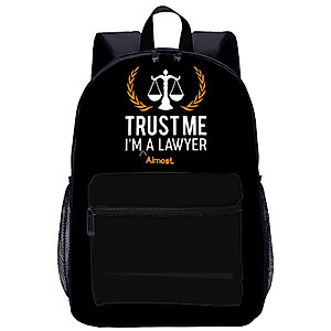 Trust Me I'm Almost A Lawyer Laptop Backpack for Men Women 17 Inch Travel Daypack Lightweight Shoulder Bag