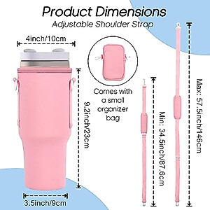 Water Bottle Carrier Bag with Pouch Compatible with Stanley 40oz Tumbler with Handle, Water Bottle Pouch for Stanley Quencher H2.0 Flowstate, Stanley Adventure Quencher, Simple Modern 40 oz Tumbler