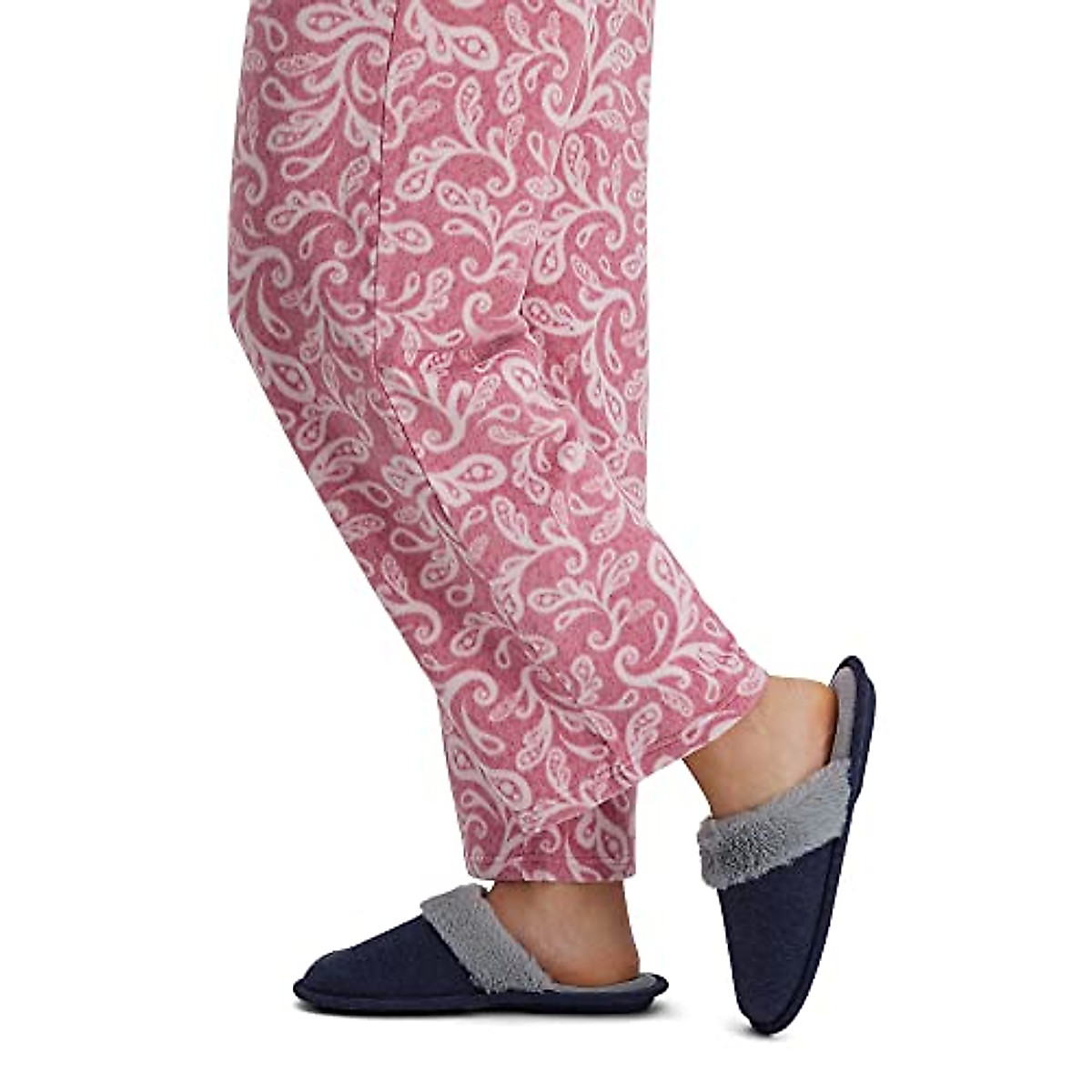 Hanes womens Superior Comfort Cotton on Scuff With Memory Foam and Anti-skid Sole Slipper, Navy, Medium US