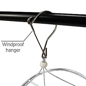 EIKS Sock Drying Rack with 22 Clips and Swivel Hook Stainless Steel Wind-Proof for Drying Sock, Underwear, Laundry