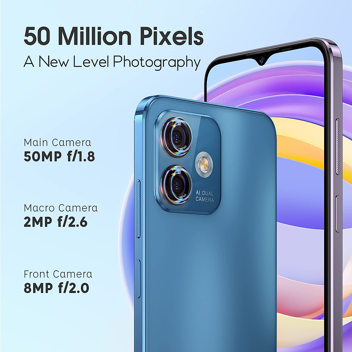 Ulefone Update has NFC Note 16 Pro(16GB+256GB) Unlocked Cell Phones, Android 13 Smartphone, 50MP Main Camera, 6.52” Screen, 8-Core Processor, 4400mAh Battery, Dual 4G Unlocked Cell Phone-Purple