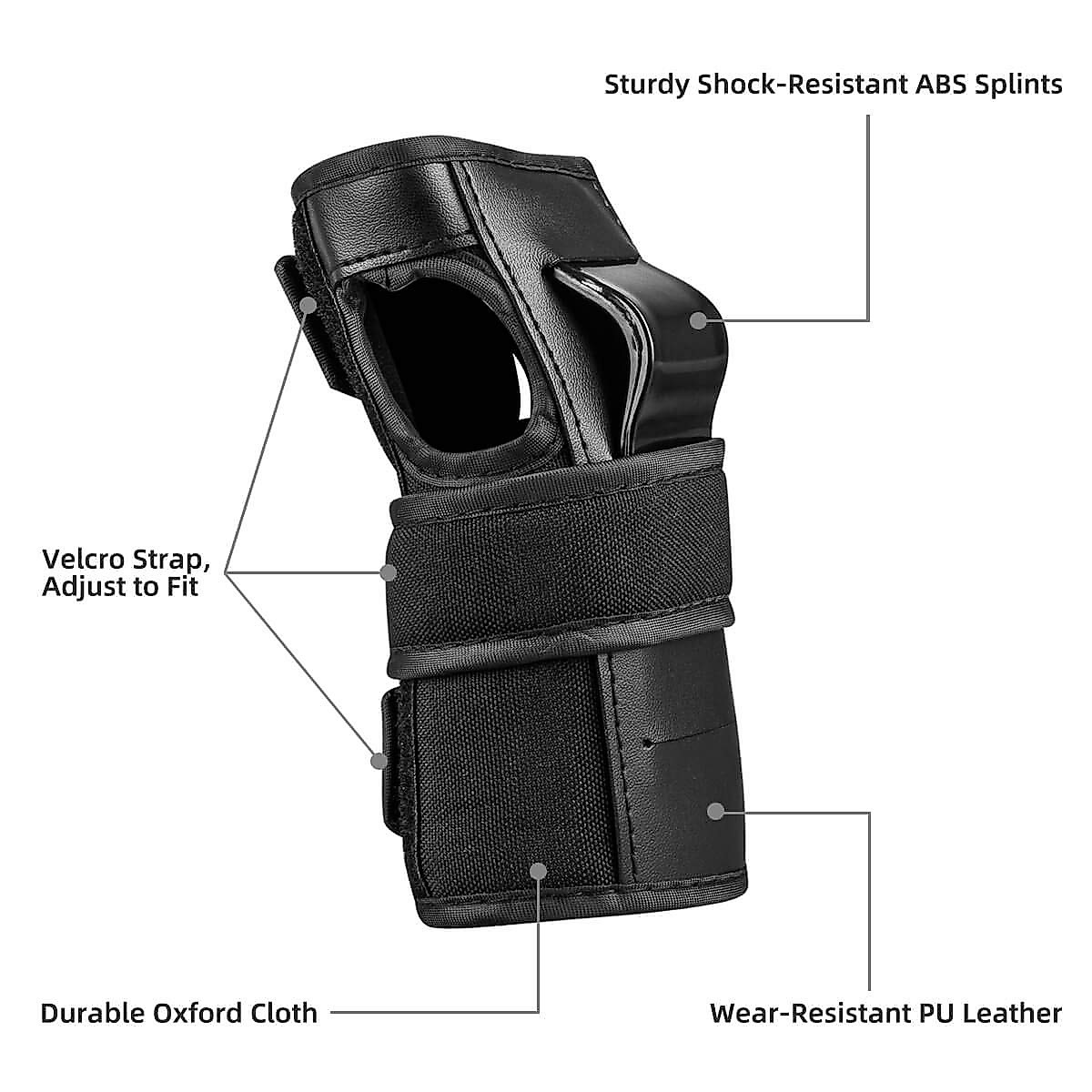 viclvin Wrist Guards with Palm Protection Pads for Adults and Kids, Adjustable Wrist Palms Protective Gear for Skateboarding, Longboarding, Roller Blading, Inline Skating, Snowboarding