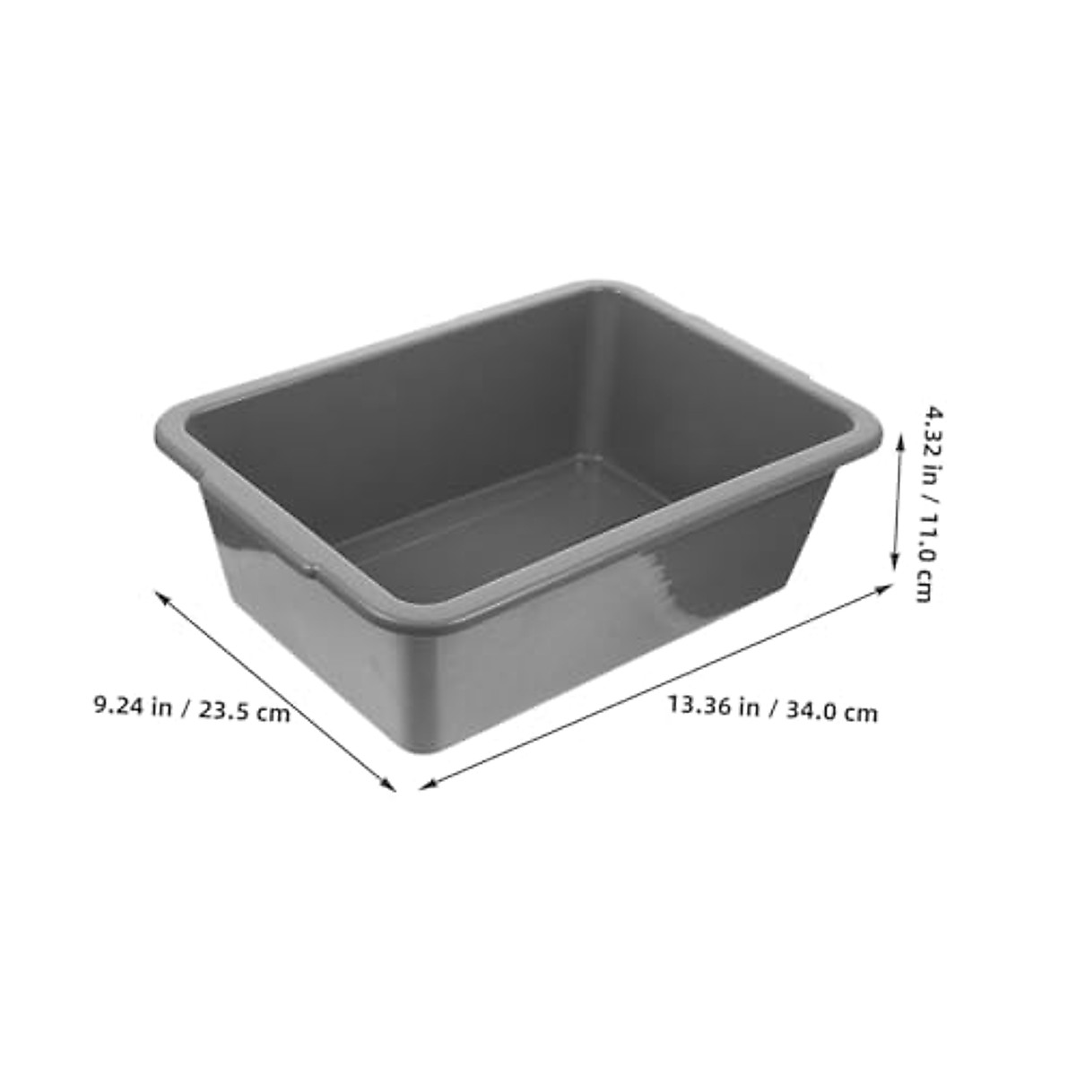BUGUUYO 3pcs Restaurant Bowl Storage Box Storage Bins Dishwashing Tubs Washing Basin Tub Commercial Tote Tubs Multipurpose Bus Tub Restaurant Bus Tub Bus Tub for Restaurant Grey Pp