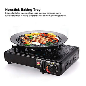 EMUKOEP Non Stick Bakeware Household Barbecue Pan Smokeless Round Nonstick Baking Tray BBQ Roasting Tray Kitchen Utensils