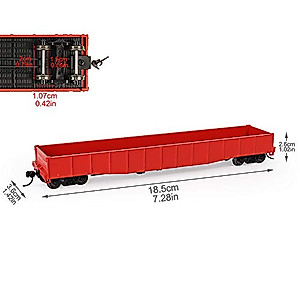 Evemodel C8743R 3pcs HO Scale 1:87 53ft Open Gondola Car Red Wagon Railway Transporter Model Train Container Carriage Freight Car