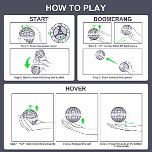 Tikduck Flying Orb Ball Toys Soaring Hover Boomerang Spinner Hand Controlled Mini Drone Cosmic Globe Spinning Kids Adults Outdoor Fly Toy Birthday Gift Cool Stuff for Boys Girls 6 7 8 9 10+ Year Old