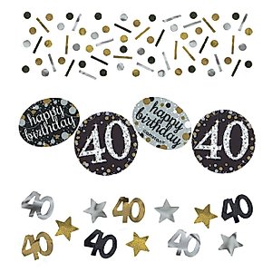 Over the Hill 'Sparkling Celebration' 40th Birthday Confetti Value Pack (3 types)