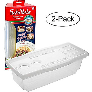 Fasta Pasta Microwave Pasta Cooker, 2 Pack - The Original No Mess, Sticking or Waiting For Boil