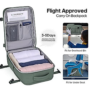 Bagsure Large Travel Backpack for Women Men, 45L Expandable Carry On Backpack, 17 Inch Laptop Backpack Waterproof College Business, Flight Approved