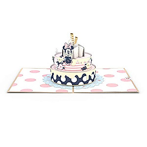 Lovepop Disney’s Minnie Mouse Birthday Cake Pop Up Card, 5x7-3D Greeting Card, Disney Birthday Cards for Kids, Pop Up Birthday Card for Mom, Wife or Daughter