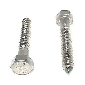 5/16 x 2 316 Stainless Steel Hex Head Lag Bolts Lag Screws Marine Grade (10 Pieces)