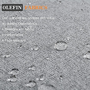 Vakollia 5 Pieces Modern Aluminum Patio Furniture Set, Outdoor Conversation Sets Metal Sectional Sofa with Coffee Table