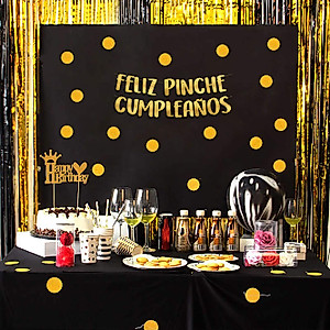 Feliz Pinche Cumpleaños Gold Glitter Banner, Spanish Happy Birthday Banner, Fiesta Mexican Themed Birthday Party Decorations