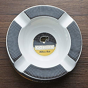 GUEVARA Cigar Ashtray Big Ashtrays for 8" Round Cigarettes Large Rest Outdoor Cigars Ashtray for Patio/Outside/Indoor Ashtray