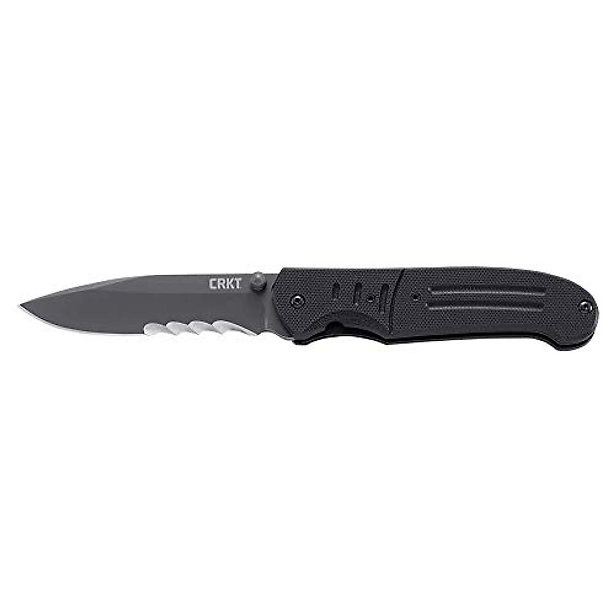 CRKT Ignitor EDC Folding Pocket Knife: Assisted Opening Everyday Carry, Serrated Edge Blade, Veff Serrations, Thumb Stud, Liner Lock, G10 Handle, Pocket Clip 6855